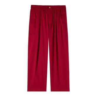 Oltre Cropped Poplin Hose - - Trousers - Damen - Rot - L