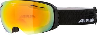 Alpina GRANBY Q-LITE - verspiegelte, kontrastverst&auml;rkende Skibrille mit 100% UV-Schutz f&uuml;r Erwachsene - black matt/red - one size