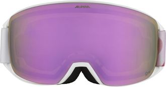 Alpina NAKISKA Q-LITE - verspiegelte, kontrastverst&auml;rkende OTG Skibrille mit 100% UV-Schutz f&uuml;r Erwachsene - white matt - one size