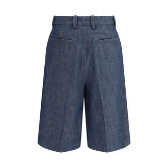 Jil Sander Mens Blue Cotton Bermuda Shorts