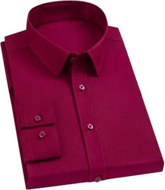Generic Chemise &eacute;lastique &agrave; manches longues pour homme, coupe ajust&eacute;e, couleur unie, pour le bureau, Jd-3022, 5XL