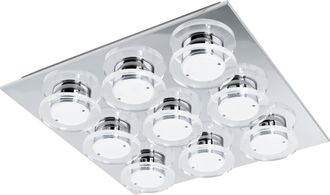 Eglo LED Deckenlampe Cisterno, Deckenleuchte, Edelstahl in chrom, Kunststoff in klar, satiniert warmwei&szlig;