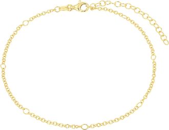 Amor Fußkette 925 Sterling Silber Damen Sommerschmuck, 22+5 cm, Gold, Kommt in Schmuck Geschenk Box, 2038564