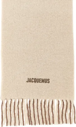Jacquemus Alpaca Wool Degrad&eacute; Scarf - Cream