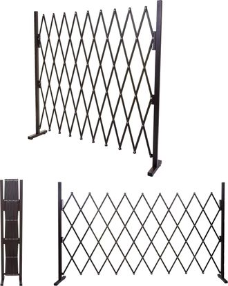 Mendler Absperrgitter HWC-B34, Scherengitter Rankhilfe Tierschutzgitter ausziehbar, Alu braun - Höhe 153cm, Breite 32-265cm