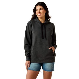 Ariat Womens Ariat Logo 2.0 Hoodie Long Sleeve in Charcoal Heather, Size 2X-Large