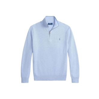 Polo Ralph Lauren Pull demi-zip col camionneur - Homme - Pulls - Bleu - Taille: XL