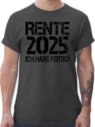 Shirtracer T-Shirt Herren - Rentner - Rente 2025 - schwarz - 3XL - Dunkelgrau - Tshirt Mann Ruhestand+Geschenk Ruhestand Rentnerin Tshirts abschiedsgeschenk Rent