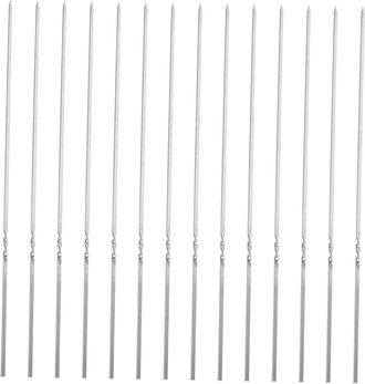 DOITOOL 20 St&uuml;ck Teiliges Edelstahl Grillspie&szlig; Flache Spie&szlig;e Lang rutschfeste Oberfl&auml;che Hitzebest&auml;ndig Wiederverwendbar f&uuml;r Fleisch und Gem&uuml;se Beim Camping G