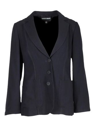 Giorgio Armani blazer &agrave; simple boutonnage - Bleu