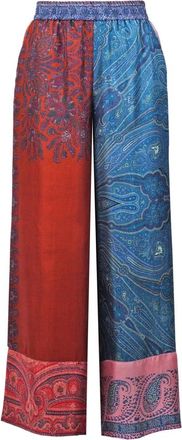 Pierre-Louis Mascia Femme, Pantalons, Multicolore, Taille: 40 FR Pantaloni fantasia paisley in seta