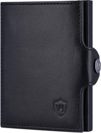 Von Heesen Slim Wallet mit RFID Schutz - Geldb&ouml;rse Herren klein - Mini Geldbeutel Damen Portmonee - Kartenetui Echtleder Karten Portemonnaie - Leder Kreditkarten