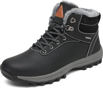 Mishansha Botte Hiver Homme Bottine Femme Hiver Boots Fourrées Bottine Neige Imperméable Hiver Chaussures de Randonnée Chaud Chaussures Hiver Bottine Noir, Gr.4