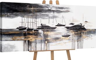 Yohji Yamamoto Art Luxus Acryl Gemälde auf Leinwand handgemalt Bilder mit Gold akzenten Wandbild Wohnzimmer moderne Wohndekor Büro echte Kunst 115x50 cm