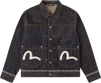 Evisu Homme, Vestes, Bleu, Taille: S Logo Selvedge Seagull Embroidery Denim Jacket