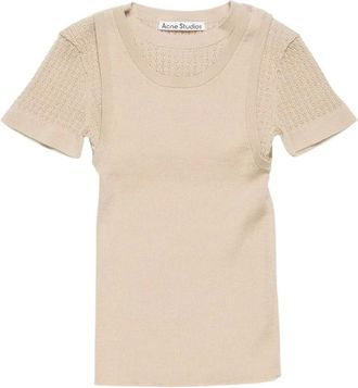 Acne Studios Homme, Tops, Beige, Taille: S Layered Knit Top