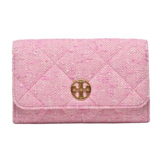 Tory Burch Femme, Accessoires, Rose, Taille: ONE Size Willa Tweed Chain Wallet