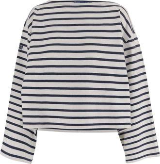 Polo Ralph Lauren Femme, Tops, Multicolore, Taille: 40 FR Pull Marini&egrave;re &agrave; Col Bateau