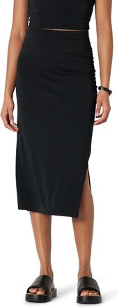 Amazon Essentials Damen-Jersey-Rock, schmale Passform, gerüscht, matt (Oberteil separat erhältlich), Schwarz, Größe XXL