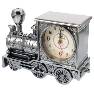 Cabilock Retro Lokomotiv-Form Wecker Aus Kunststoff Vintage Design Kreative Tischuhr Als Geschenk F&uuml;r Eisenbahnliebhaber Dekoration Ohne Batterie
