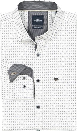 Engbers Herren Herren Langarm-Hemd Gemustert, Reinweiss, 37272, Reinweiss in Gr&ouml;&szlig;e XXL