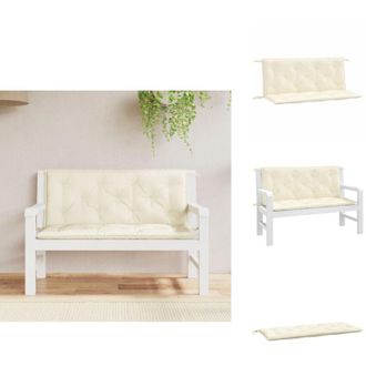 vidaXL Vidaxl - Coussins de banc de jardin lot de 2 blanc cr&egrave;me tissu Oxford - Coussin De Banc - Coussin Dext&eacute;rieur - Coussin Jardin - Housse De Coussin