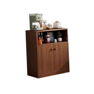Generic Kleines Sideboard mit offenen Ablagef&auml;chern und abgerundeten Ecken, freistehender Schrank aus Holzwerkstoff, geeignet for K&uuml;chen und Eingangsbereiche(