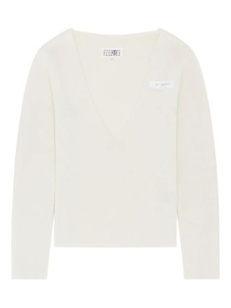 Maison Margiela pull &agrave; col v - Tons neutres