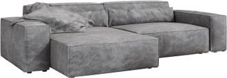 DELIFE Eckcouch Sirpio XL Mikrofaser Taupe 270x170 cm Recamiere variabel