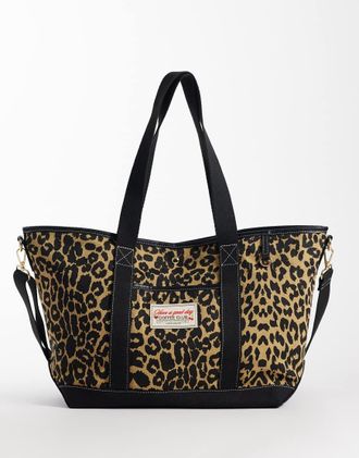 Accessorize Tote bag en toile &agrave; imprim&eacute; l&eacute;opard-multicolore