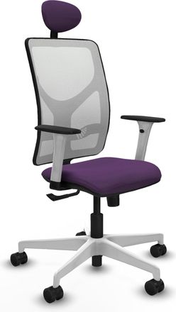 Piqueras y Crespo Schreibtischstuhl mit wei&szlig;en und schwarzen Armlehnen, h&ouml;henverstellbare Lendenwirbelst&uuml;tze und festes Kopfteil, ausgestattet mit 3 Positionen, Wei&szlig;/Vi