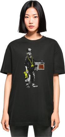 Merchcode Merchcode Womens MP5004464-Ladies Brandalised-Boy with Teddy Oversized Boyfriend Tee T-Shirt, Black, Medium