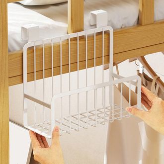 BESPORTBLE Hängender Nachttischkorb aus Kunststoff Großer Aufbewahrungskorb mit Hoher Kapazität Weißer Organizer für Bett Schlafzimmer und Wohnheim