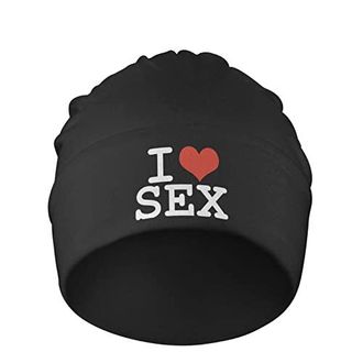 Generic Unisexe Bonnet &Agrave; Revers Cadeaux Humoristiques &laquo; Jadore Le Sexe &raquo; pour Femmes Bonnet dhiver Doux Hiver Chapeaux Mode Bonnets Tricot&eacute; pour Ski Course Hi