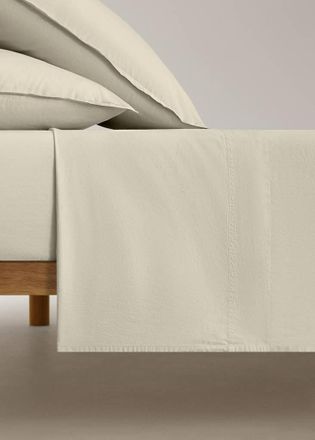 Mango Drap plat enfant en coton lav&eacute; double surpiq&ucirc;re lit 90 cm vert pastel - Home - Lit 90 cm - MANGO HOME