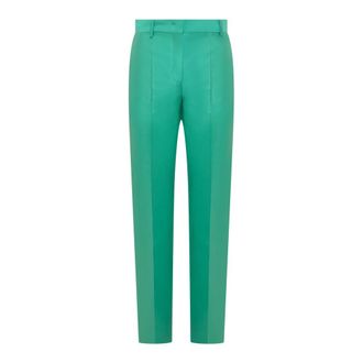 Alberta Ferretti Femme, Pantalons, Vert, Taille: 38 FR Satin Pantalons