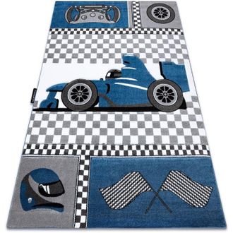 RugsX Rugsx - Kinderteppich petit race formula 1 bolid auto blau blue 240x330 cm