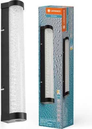 Ledvance ORBIS Tube LED-Spiegel-/Wandleuchte, schwarz, Glas mit Blaseneffekt, 9W, 820lm, dimmbar, 3000/4000K &uuml;ber Wandschalter einstellbar, 40cm Durchmesser, I