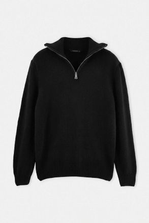 Trendyol Lang&auml;rmliger Regular-Fit Pullover - Schwarz