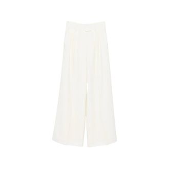 Anine Bing Femme, Pantalons, Blanc, Taille: 38 FR Pantalon Pliss&eacute; Jambe Large