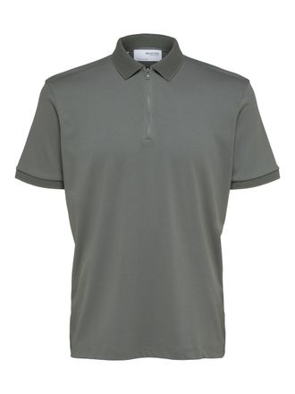 Selected SELETED Homme Herren SLHFAVE Zip SS Polo Poloshirt, Agave Green, L