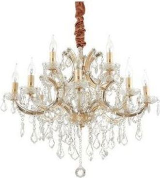 Ideal Lux Ideal Lux Napoleon - Suspension &agrave; 12 ampoules dor&eacute;es