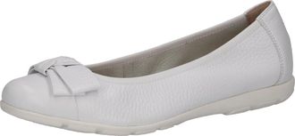Caprice Damen Ballerinas aus Leder mit Schleife, Weiß (White Deer), 40 EU