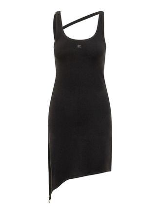Courr&egrave;ges Robe Au Genou - Noir