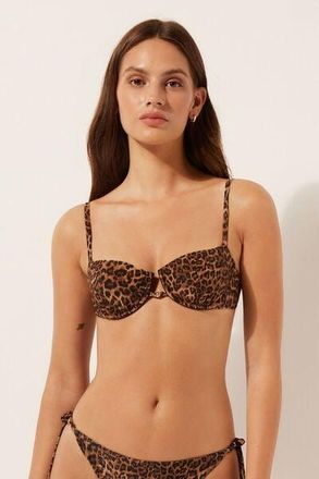 Calzedonia Balconette-bikinioberteil Wild Animalier Braun