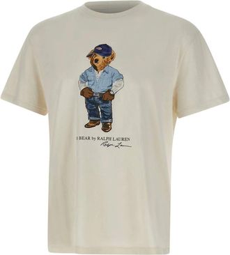 Polo Ralph Lauren Homme, Tops, Blanc, Taille: M Polo Bear T-shirt