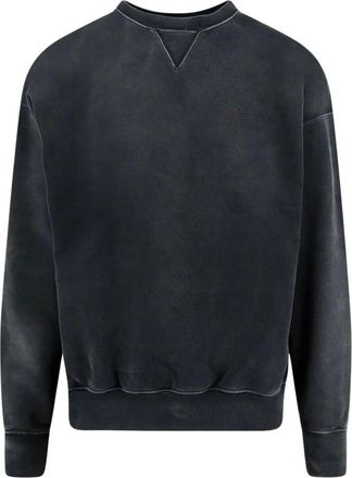 Maison Margiela Homme, Sweatshirts et sweats &agrave; capuche, Noir, Taille: M SweaT-shirt d&eacute;lav&eacute; en coton avec logo