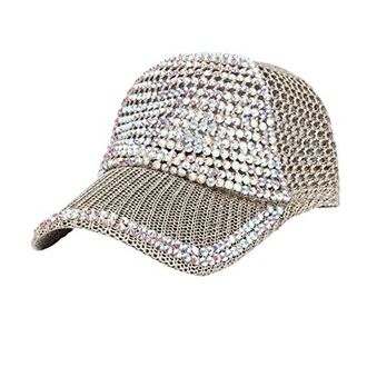 Generic Casquette de baseball en maille pour femme et homme clout&eacute;e r&eacute;glable, kaki, Taille unique