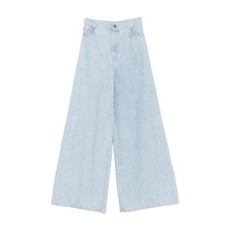 Max Mara Femme, Jeans, Bleu, Taille: 40 FR Jean Bleu Clair en Soie & Nylon