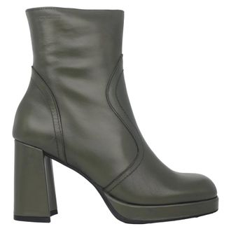 Wonders Gr&uuml;ner Lederstiefelette mit 8 cm Absatz - - Shoes - Damen - Gr&uuml;n - 42 EU